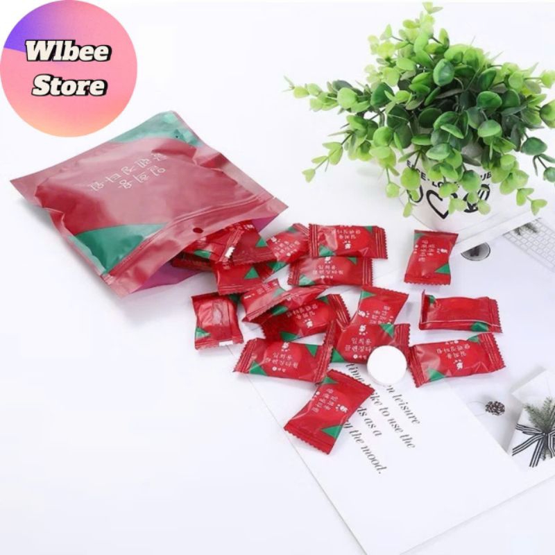 Bag of 20 Disposable Korean Compressed Tissues in Candy Form - With Zip ...