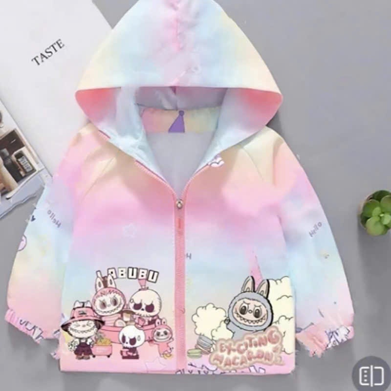 Windbreaker for girls and boys with hot hit labubu pattern, Jacket for ...