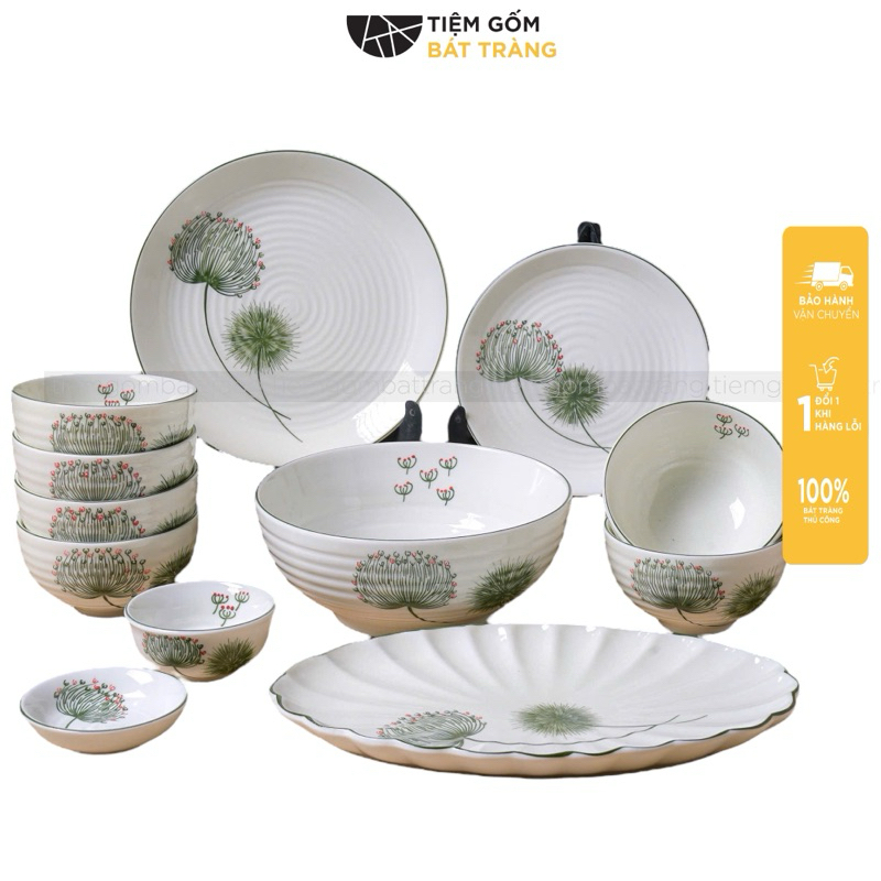 Separate Piece Porcelain Dinnerware Set with Hand-painted Dandelion ...