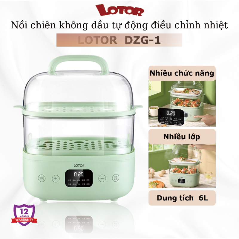 Lotor DZG-1 2-layer steamer, 6L capacity, egg steamer, whole chicken ...