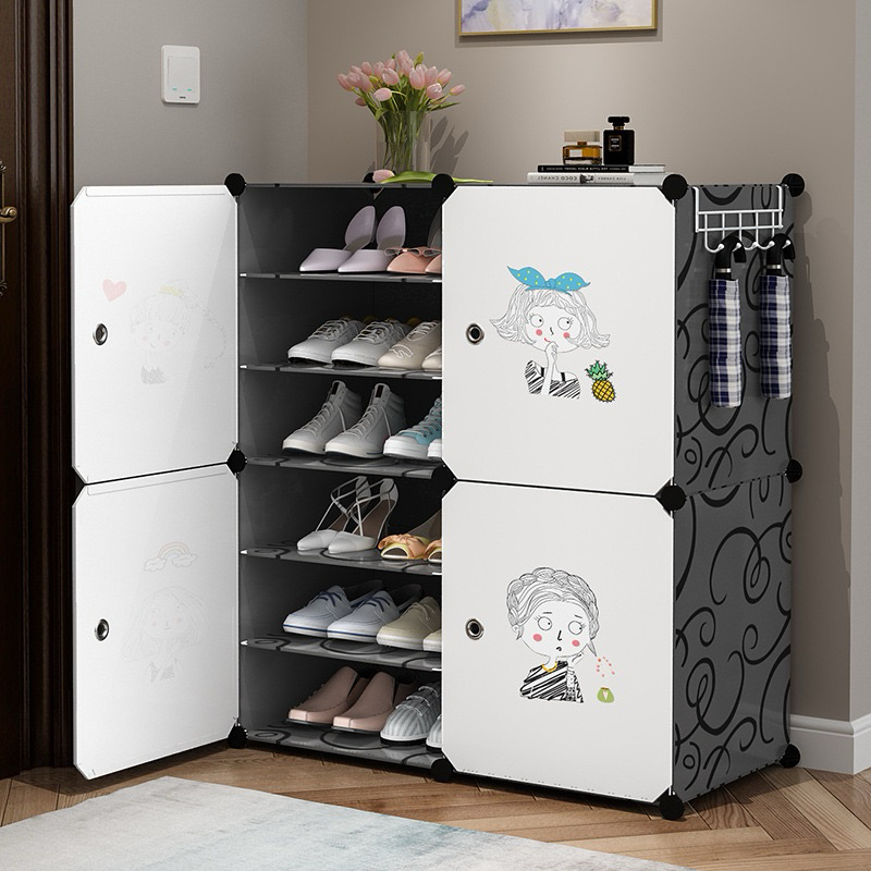 Multi-purpose PLASTIC SHOE CABINET with 12 compartments to hold 24 ...