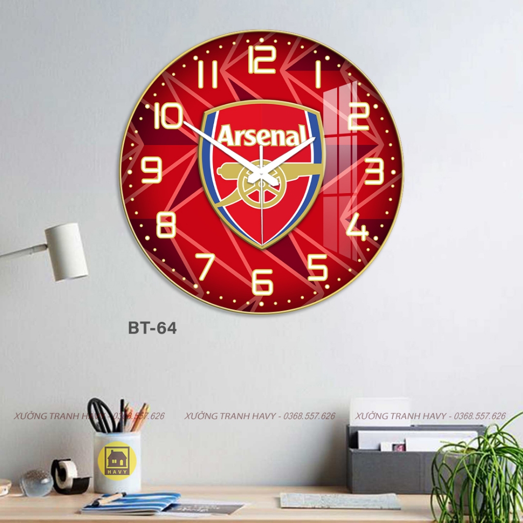 Arsenal Round Mirror Wall Clock with High Quality UV Printing | Shopee ...