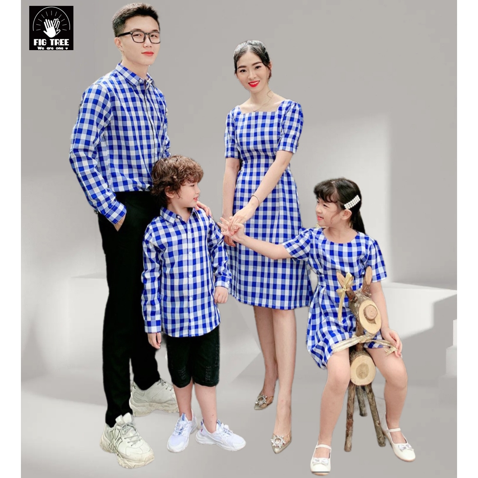 Fig Tree Family Uniform Set with Blue Checkered Stripes (MS:133B) With ...
