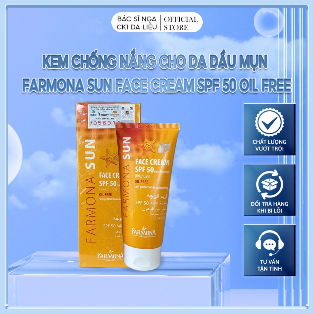 [GENUINE] Farmona Sun Face Cream SPF 50 Oil Free (50ml tube) | Shopee ...