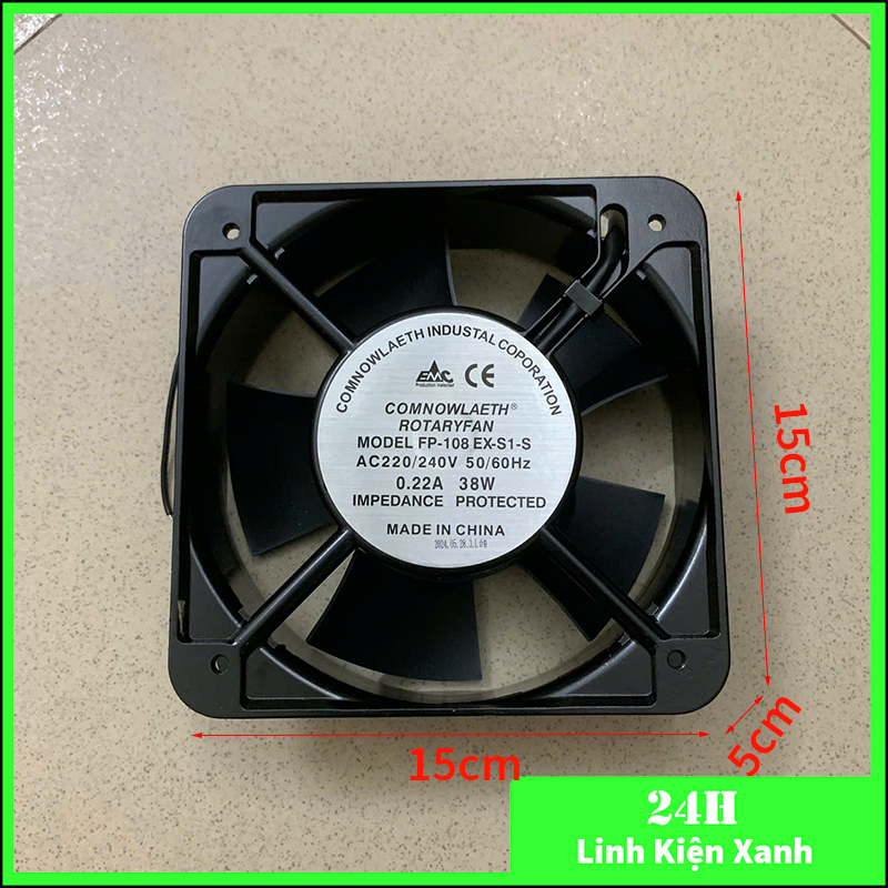 Radiator fan 220V 0.9A 38W super durable metal frame, exhaust fan size ...