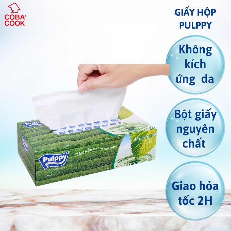 Pulppy Tissue Box Tea Flavor Retractable Tissue 100 Sheets 2 Layers ...