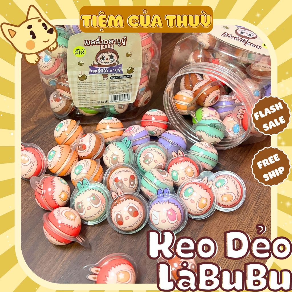 Labubu Gummy Candy with Filling, Gummy Candy with Fruit Syrup, Thuy Bui ...