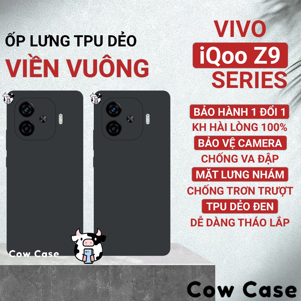 Iqoo Z9 Turbo, Z9 5G, Z9x, Z9 Lite/Plus Cowcase black tpu square border ...
