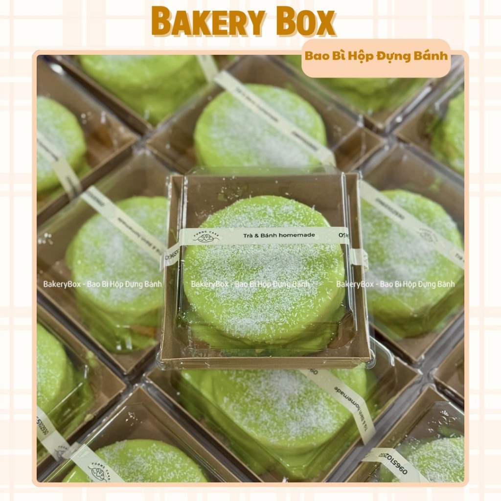100 Square Kraft Paper Boxes for Su Sing, Donut, Crepe Pudding (E118 ...