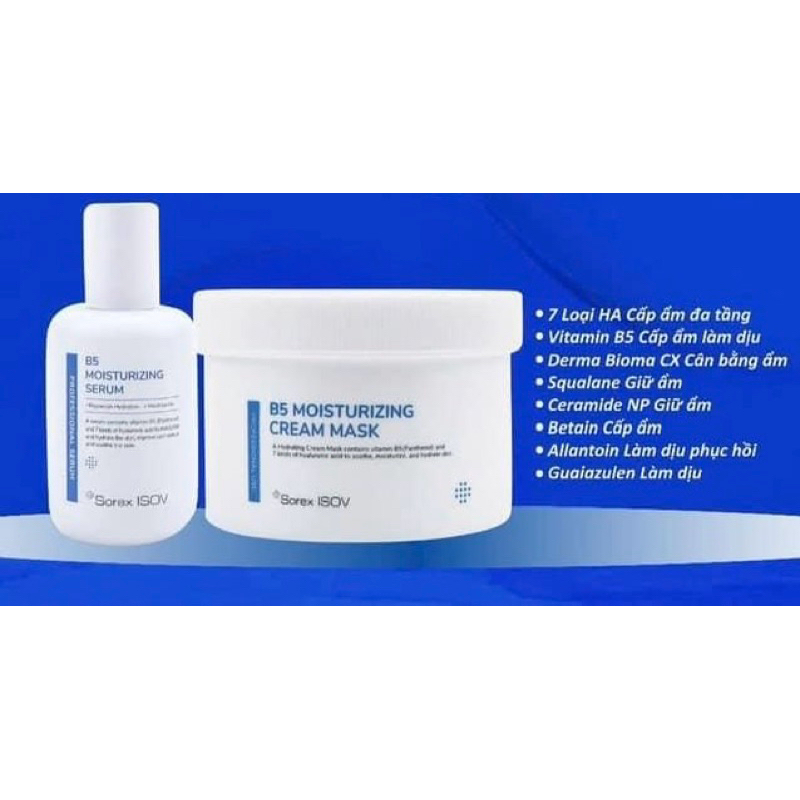 Skin RECOVERY COMBO B5 MOISTURIZING ISOV SERUM & CREAM MASK contains 7 ...