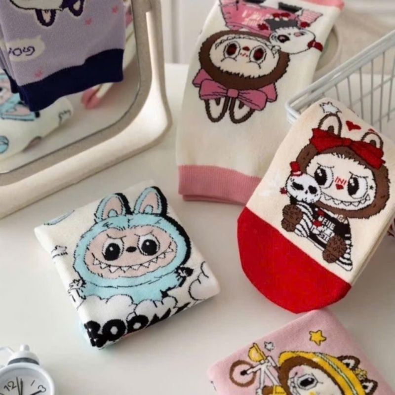 Labubu short socks with soft cotton | Shopee Malaysia