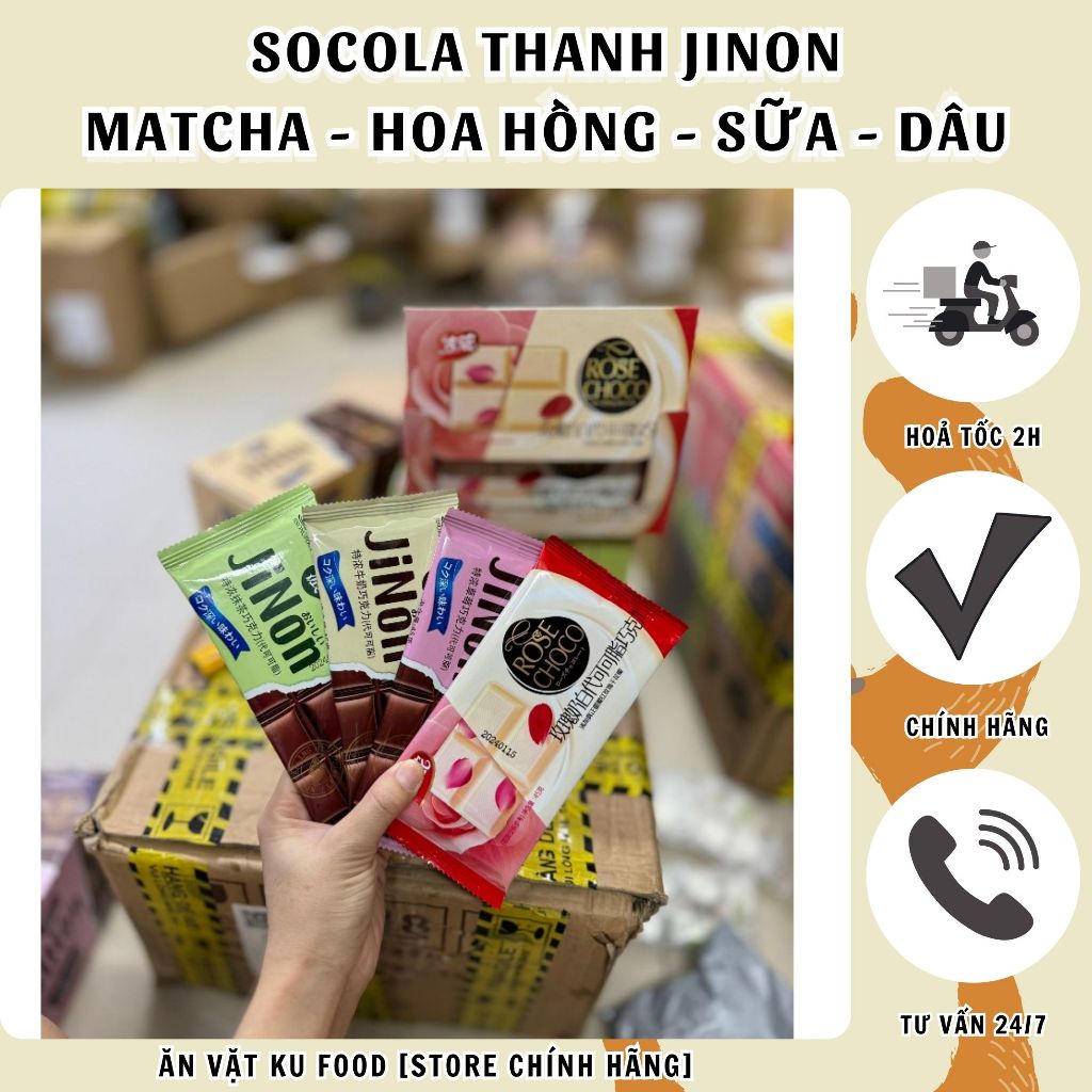 Jinon Chocolate Matcha, Rose, Milk, Strawberry Flavors/Big Bar ...