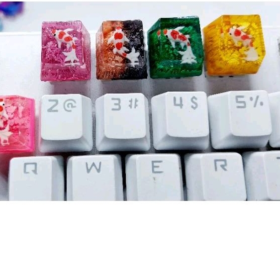 Colorful koi fish resin Keycap decorates gaming mechanical keyboard ...