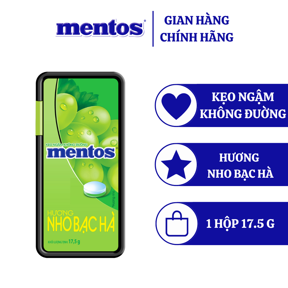 Mentos Sugar-Free Lozenges Grape Mint Flavor (1 single box) | Shopee ...