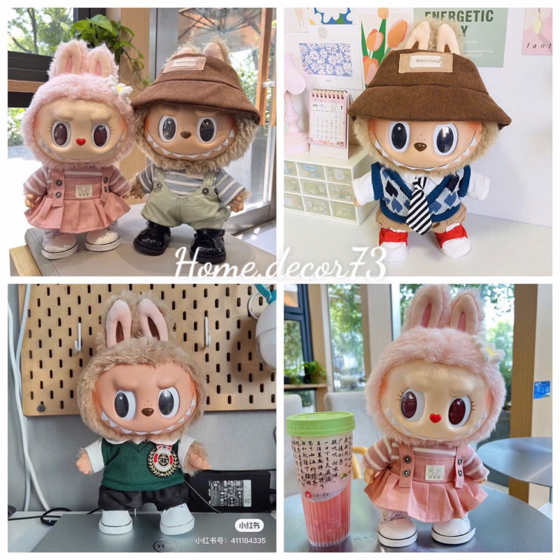 [FOR labubu SIZE TO]Cute Set of clothes for flip with me, Mokoko labubu ...