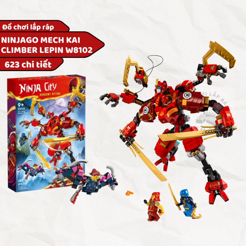 (Free 1 mini NInja) Ninjago Mech Kai Climber model assembly toy set ...