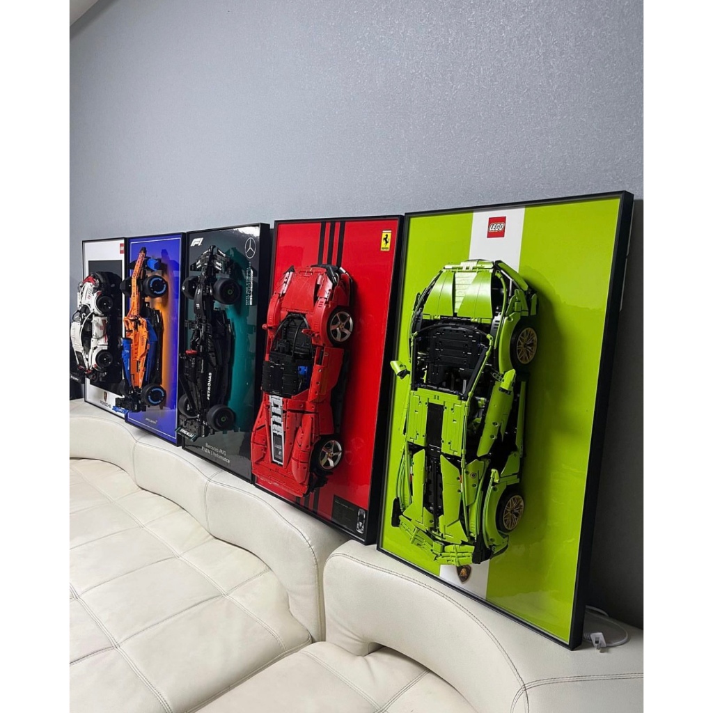 Hanging frame with 1:8 scale Lego Merc-Benz F1 supercar assembly model ...