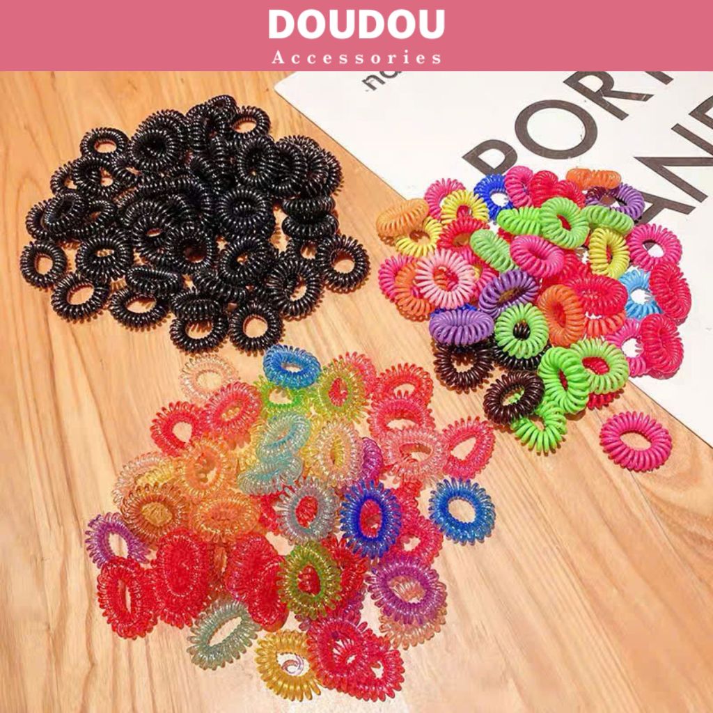 XO Set of 10 Doudou mini spring hair ties Korean style small spring ...