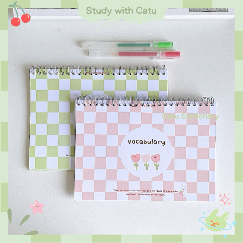 (A5) English vocabulary learning notebook with cute pastel cover ...