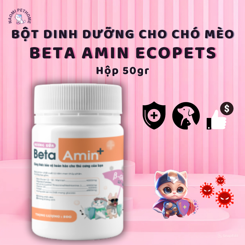 Beta AMIN ECOPETS Nutritional Supplement for Dogs and Cats to Increase ...