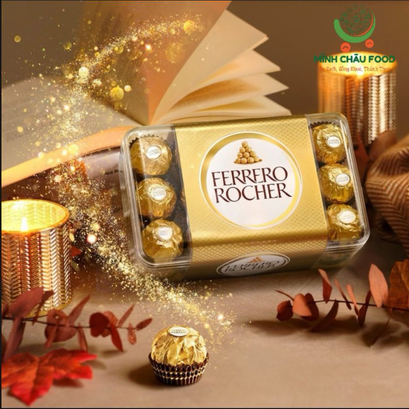 [Premium Italian chocolate] Box of 30 Italian Ferrero Rocher hazelnut ...