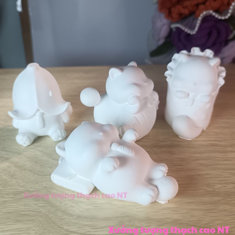 Fun Cat Set Plaster Coloring Statue (COLOR AND BRUSH NOT INCLUDED ...