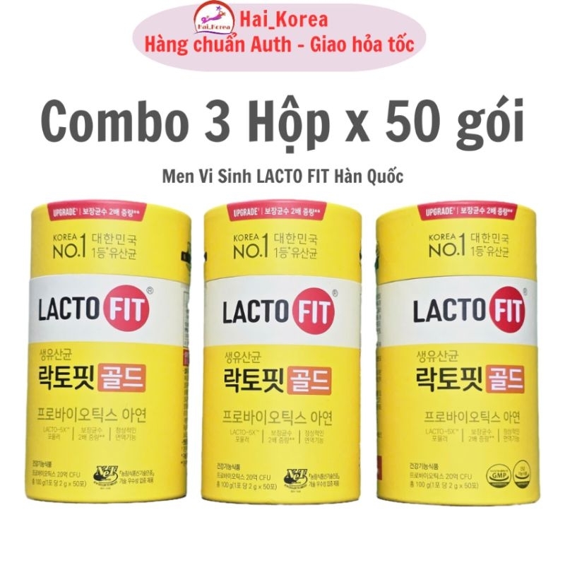 [Korean Auth Standard] Combo of 3 Boxes of 50 packs of Lacto-fit ...