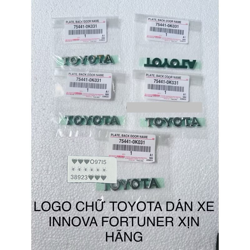 TOYOTA Genuine INNOVA FORTUNER CAR STICKER 75441-0k031 WITH REAL PHOTOS ...