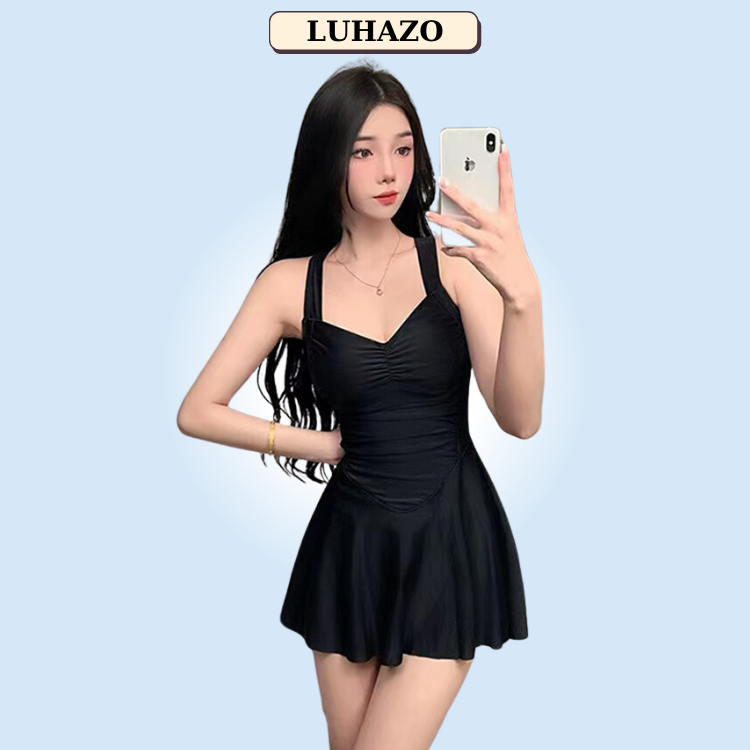 Beach Bikini skirt set with ruffle sleeves, lovely lady, Korean hotgirl ...