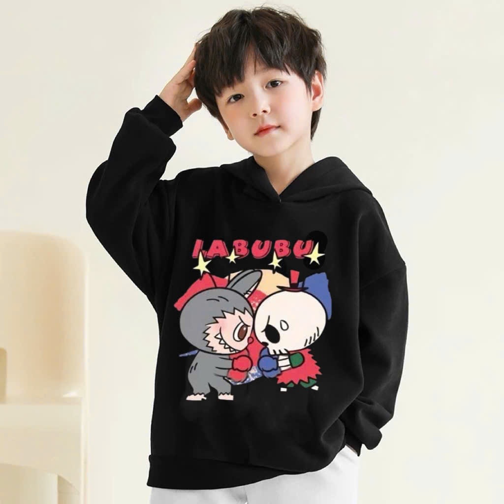 Labubu HOODIE IN THICK COTTON FLANGE FOR BOYS AND GIRLS FROM 9-44KG ...