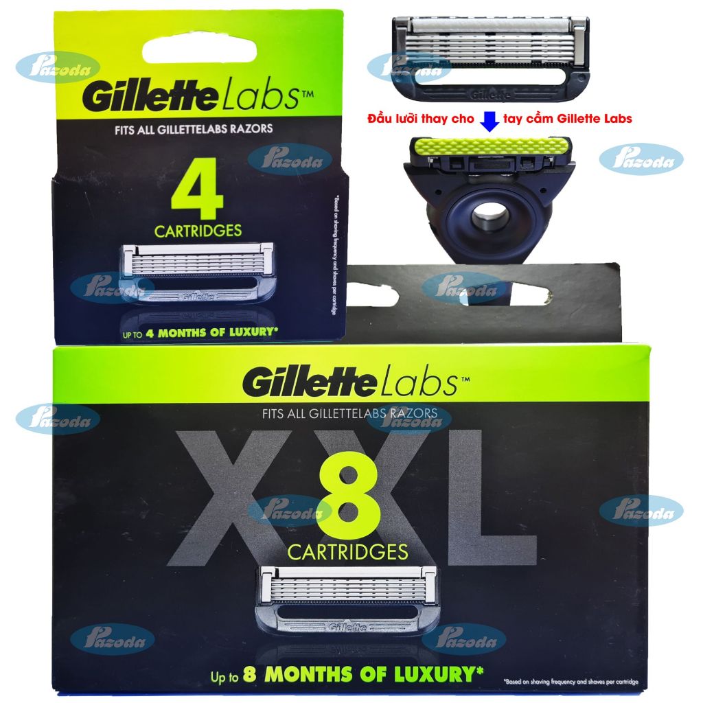 Gillette Labs razor blade box (premium 5-blade shaving head - handle ...