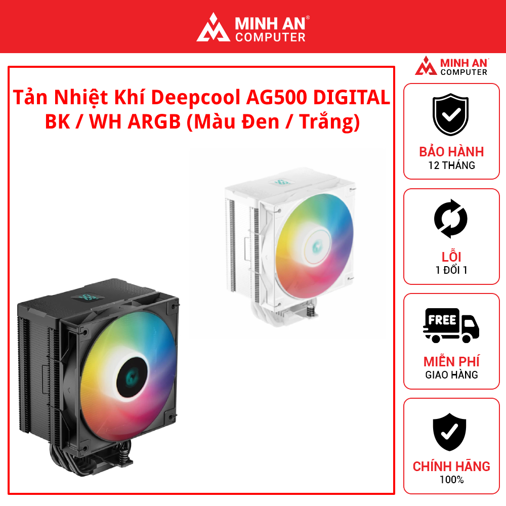 Deepcool AG500 DIGITAL BK / WH ARGB Air Cooler (Black / White) | Shopee ...
