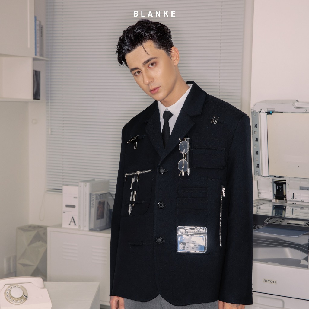 Blankespace Jacket Offset Blazer Made of Cotton Twill for Unisex Men ...