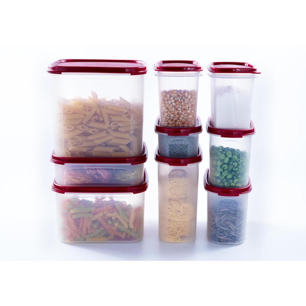 Modular Mate Super Kitchen 9 Tupperware Box Set with genuine red lid ...