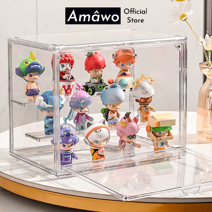 Model Display Box, 3-Tier Transparent Mica Box for Blindbox Model ...