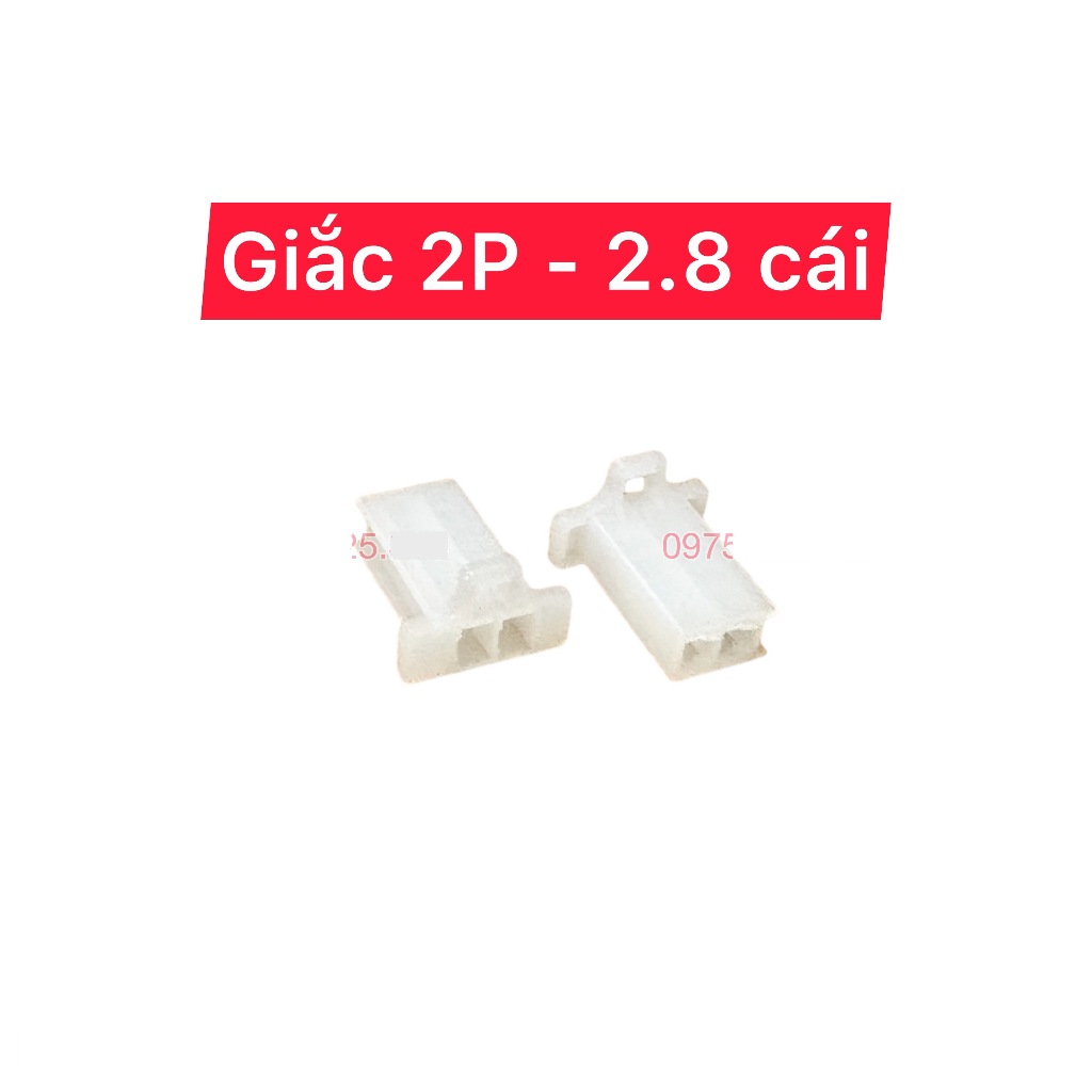 [50 Heads] 2-hole plastic jack 2.8 PCS - WHITE - 2p pin jack, uses cos ...