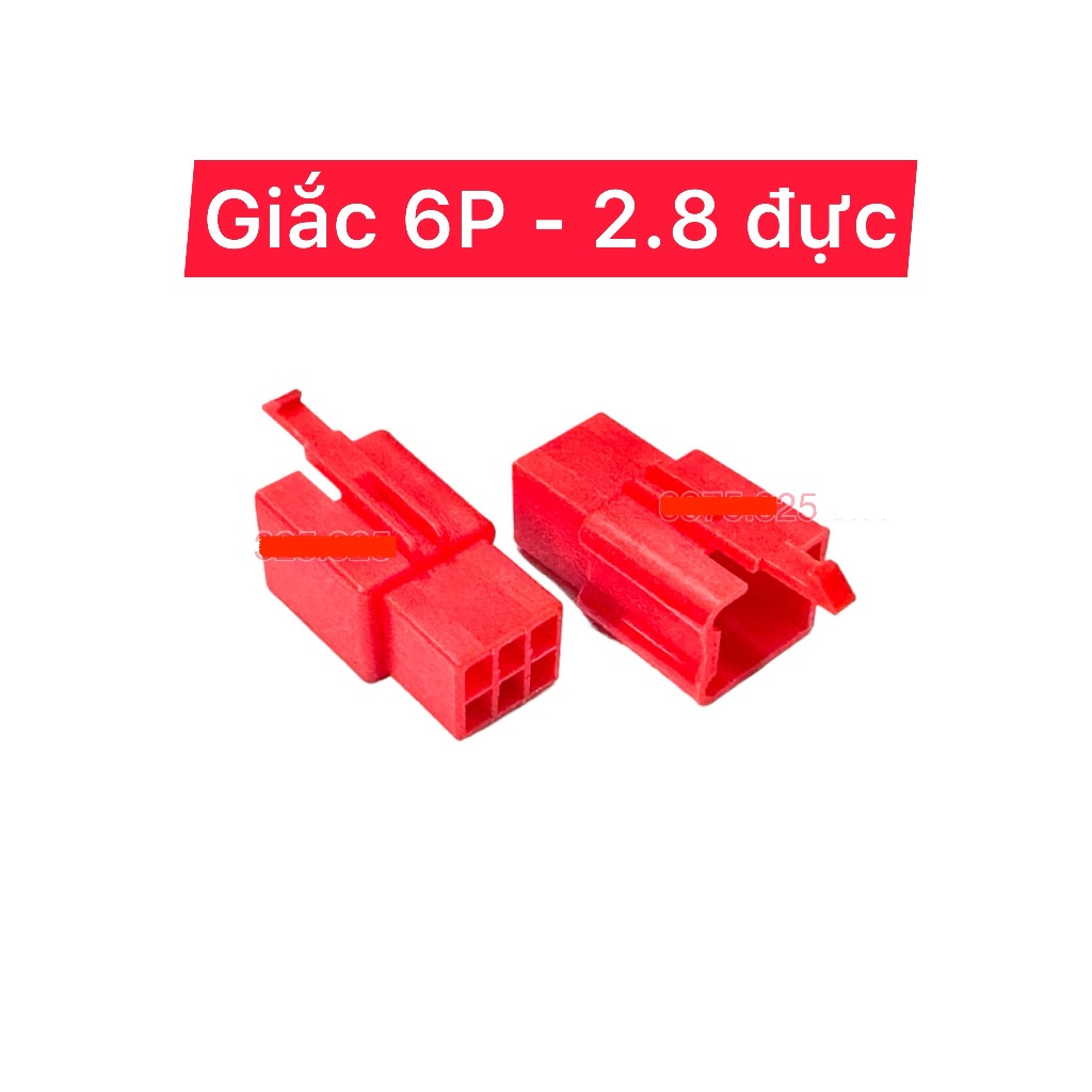 [10 Heads] 6-hole plastic jack 2.8 MALE -- RED -- cos jack hole 6p pin ...
