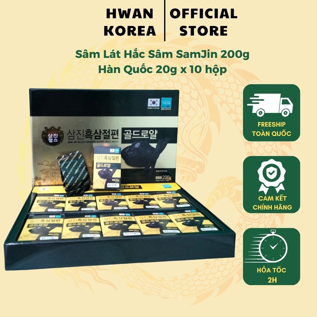 Samjin Korean Black Ginseng Slices 200g (20g x 10 boxes) | Shopee Malaysia