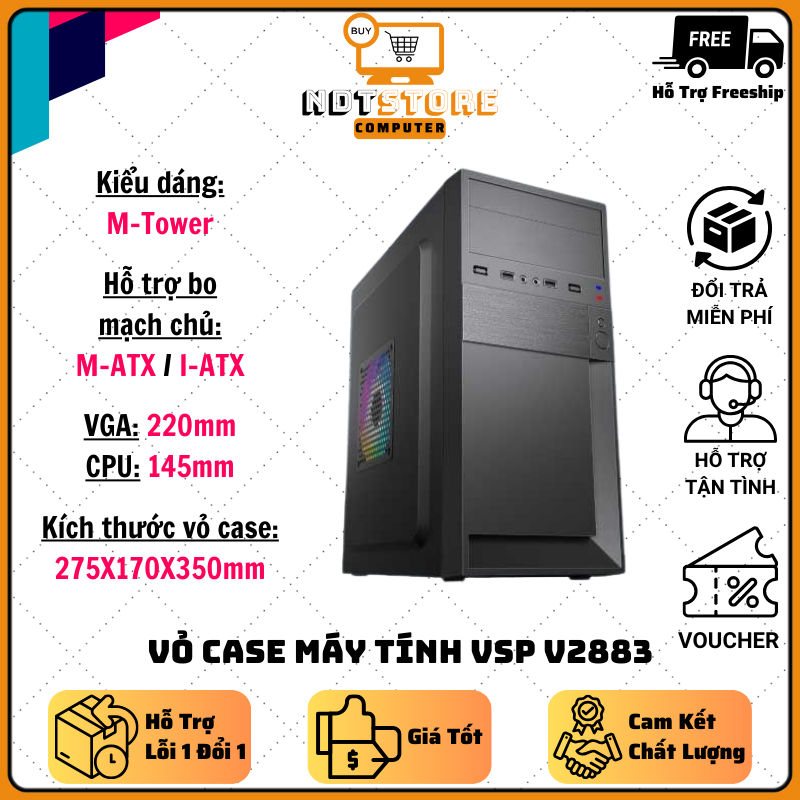 Vsp V2883 Computer Case Supports Main M-ATX/I-ATX - Genuine Product | Shopee Malaysia