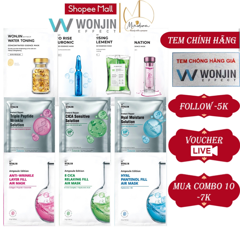 Wonjin Effect Assorted Masks, 1 Piece 30g, high quality for all skin ...