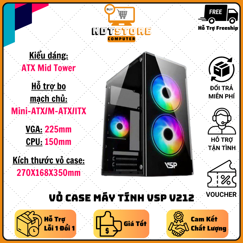 Vsp V212 Gaming Computer Case Supports Main Mini-ATX/M-ATX/ITX Extremely Beautiful LED ...