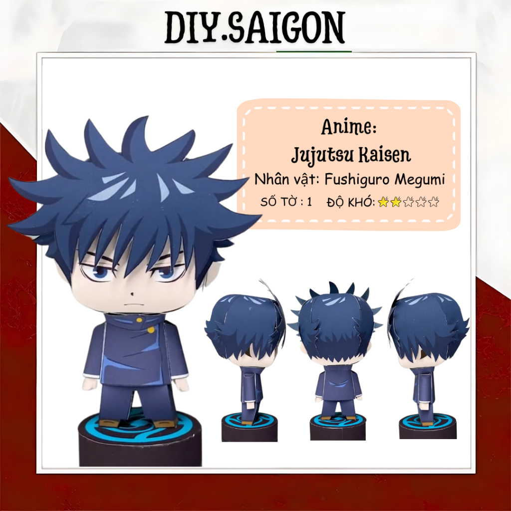[Jujutsu Kaisen] - Anime Chibi Fushiguro Megumi Paper Model | Shopee ...