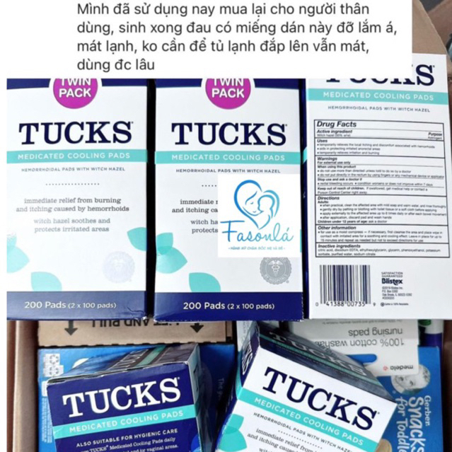 Tucks cold pads for postpartum mothers 100pcs (American product ...