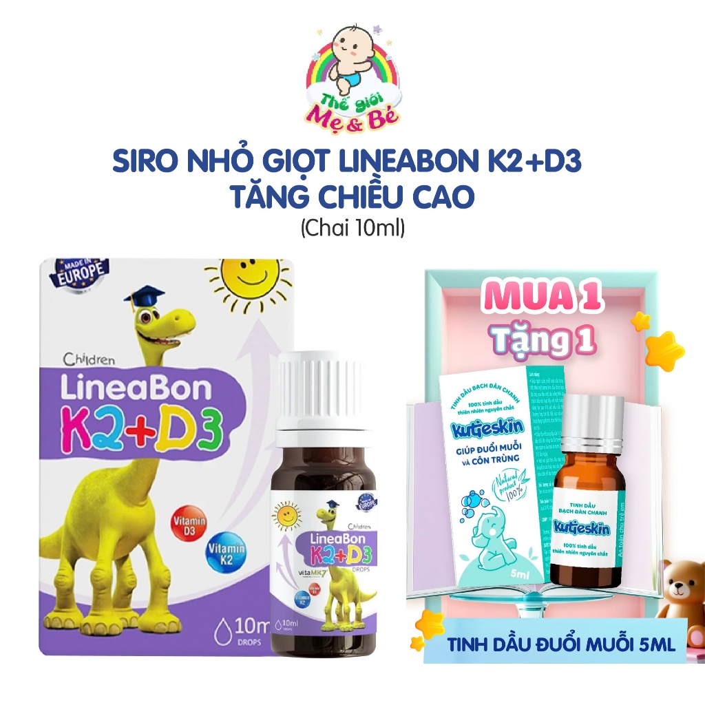 Lineabon D3K2 drop syrup - helps babies absorb calcium, increase height ...
