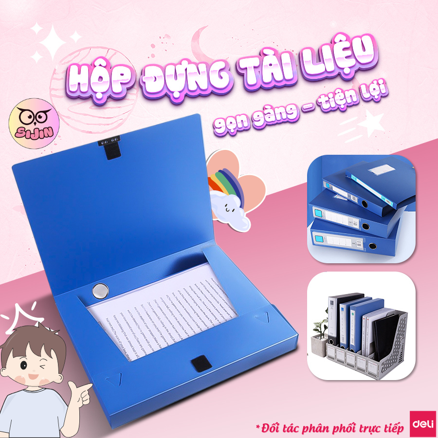 A4 size Deli document box, 3 types of sizes 55mm/75mm/100mm - Sturdy ...