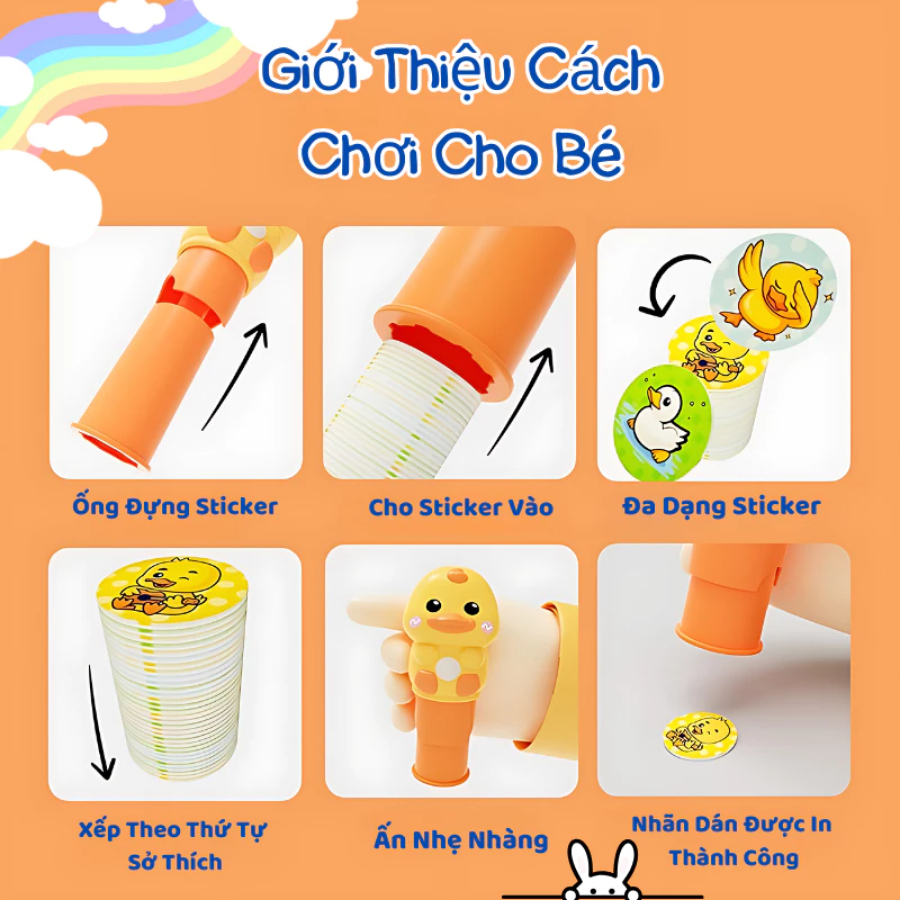 Cute sticker stamp toy for kids, sticker stamp set comes with 100 ...