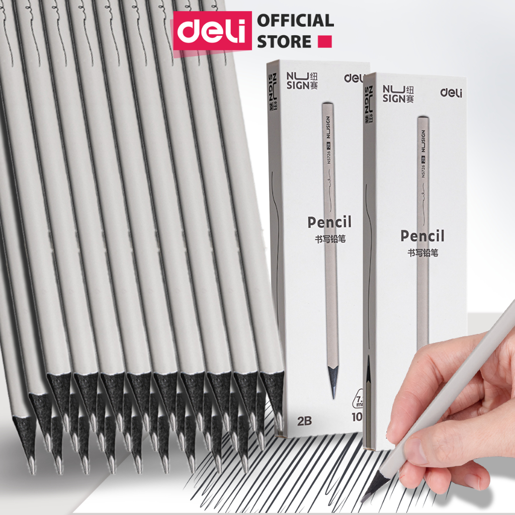 Pencil 2B HB Wood Nusign Deli High Quality Black Core Dark Pencil ...