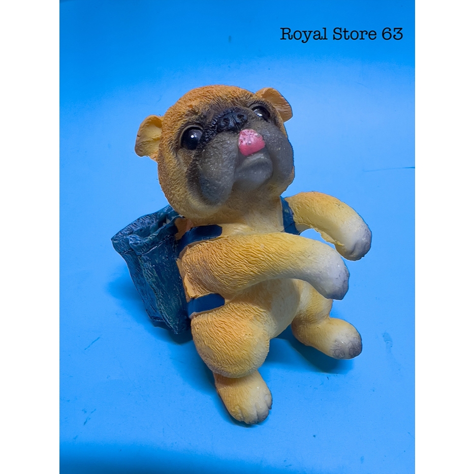 Bulldog Swings into a Fish Tank (Aquarium Decoration) (Size 12cm ...