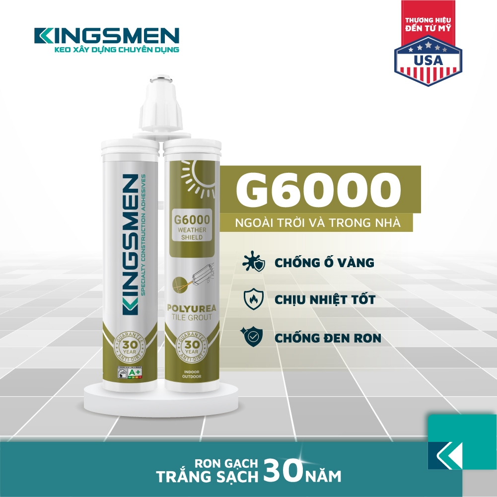 Kingsmen G6000 Outdoor and Indoor Tile Sealant (Anti-Stain, Anti-Yellow, Anti-Black Grout ...