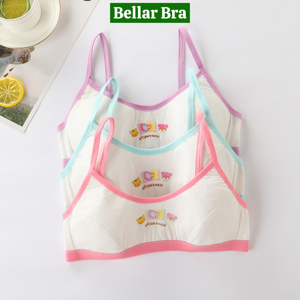 Bra for puberty girls with 3 clasps - Student leaf Bra with bust shape ...